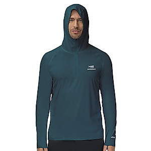 BASSDASH Men’s UPF 50+ 1/4 Zip Fishing Hoodie Shirt Quick Dry Performance Long Sleeve Sun Protection FS24M Slate Blue