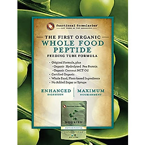 Functional Formularies Nourish Peptide Organic Tube Feeding Formula and Nutritional Meal Replacement Supplement, 12 Oz Pouch, Pack of 12