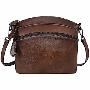 HESHE Leather Handbags and Purses for Women Shoulder Bags Hobo Crossbody Satchel Designer Ladies Purse (Coffee-2B37-003)