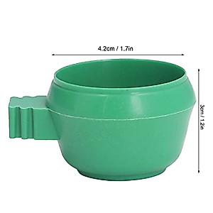 Bird Feeders, 25 Pcs Mini PP Plastic Birds Cage Sand Cup Feeding Holder Mosaic Card Installation Easy to Use Green Design Parrot Food Water Bowl Pigeons Birds Cage Sand Cup for Parrot Pigeon(S)