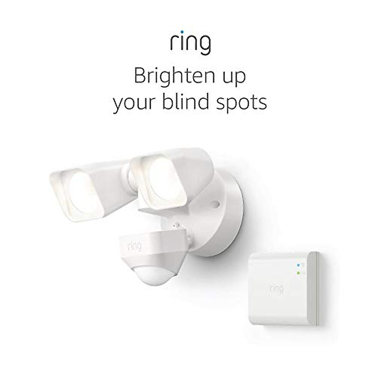 Ring Smart Lighting – Floodlight, Wired, Outdoor Motion-Sensor Security Light, White (Starter Kit)