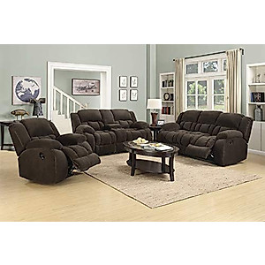 Coaster Home Furnishings Weissman Pillow Padded Reclining Loveseat with Cupholders and Storage, Chocolate