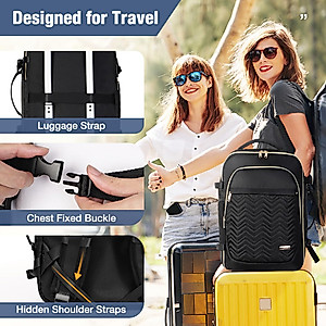 Lekebobor Large Travel Backpack for Women Men Carry on Backpack 17 Inch Flight Approved Luggage backpack Water Resistant Backpack for Weekender Overnight Large Daypack Black