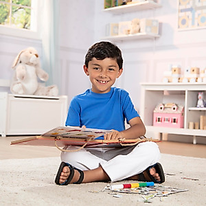 Melissa & Doug Natural Play: Play, Draw, Create Reusable Drawing & Magnet Kit – Dinosaurs (41 Magnets, 5 Dry-Erase Markers)