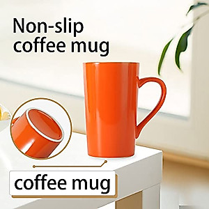 HAPPY KIT Tall coffee mug, Anti-Skid Bottom Large coffee Mugs with Set of 6,18 Ounce Ceramic Mugs for Coffee, Tea, Cocoa,coffee cups ceramic,tea cup