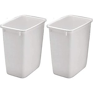 Rubbermaid 2806TP-WHT 36QT Open Wastebasket, White (Pack of 2)