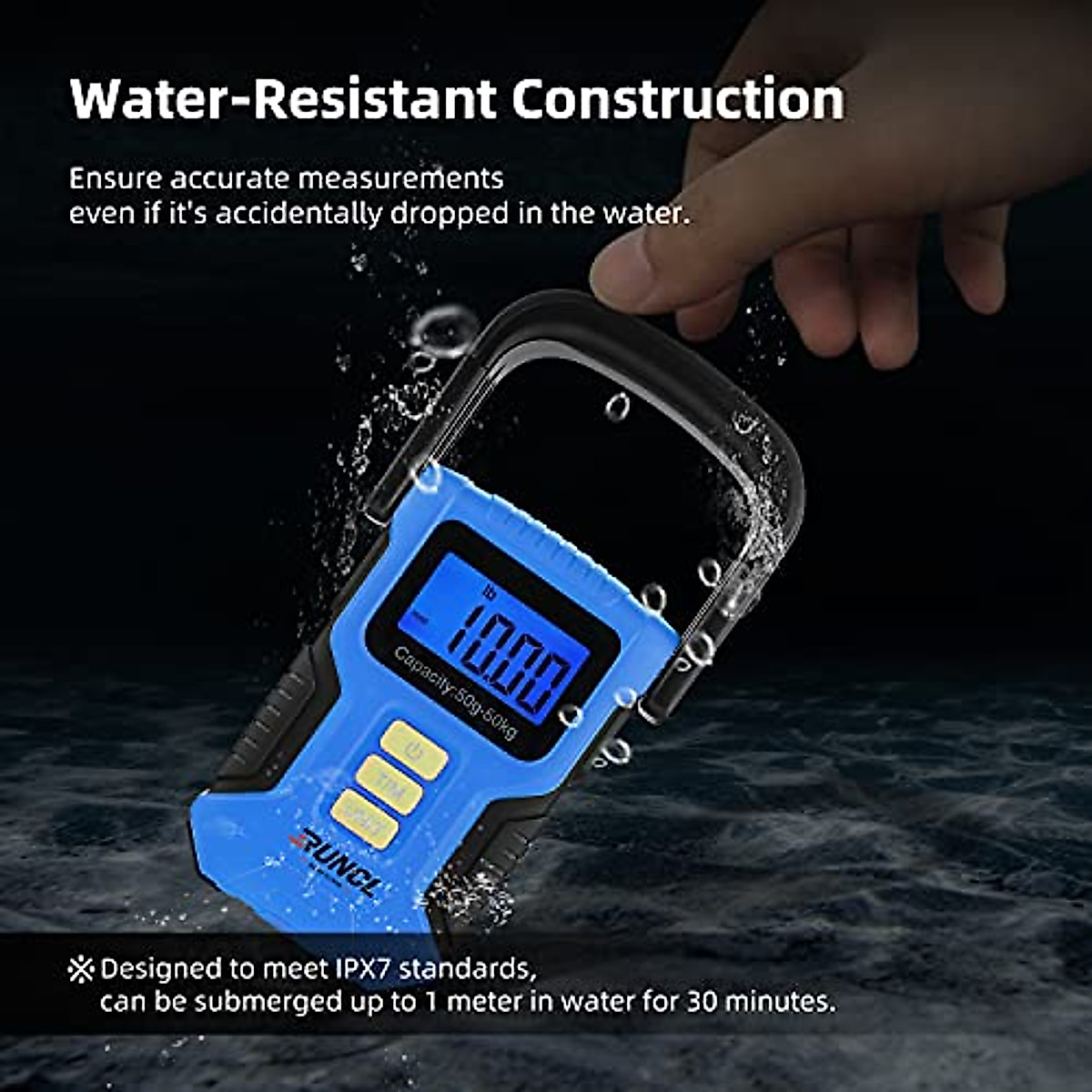 RUNCL Waterproof Fishing Scale with Lip Gripper + RUNCL 4 Packs Fishing Tackle Box