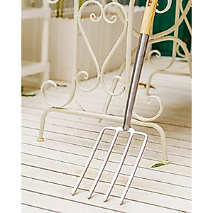 Garden Fork Heavy Duty Pitchfork for Digging Gardening Spade Fork 43 inch with D-Handle 4-Tine Pitch Fork Garden Tool for Spading Digging Turning Planting Cultivating Aerating Steel Compost Fork