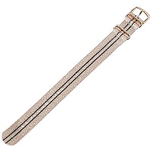 Timex TW7C27400 Weekender 20mm Blush/Graphite Stripe Metallic Fabric Strap
