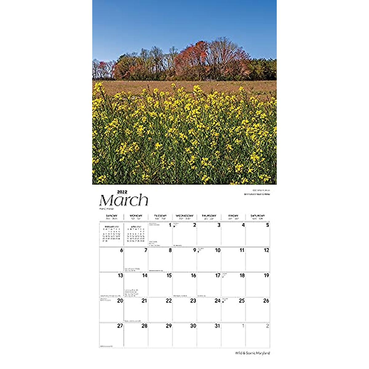 Maryland Wild & Scenic 2022 12 x 12 Inch Monthly Square Wall Calendar, USA United States of America Southeast State Nature