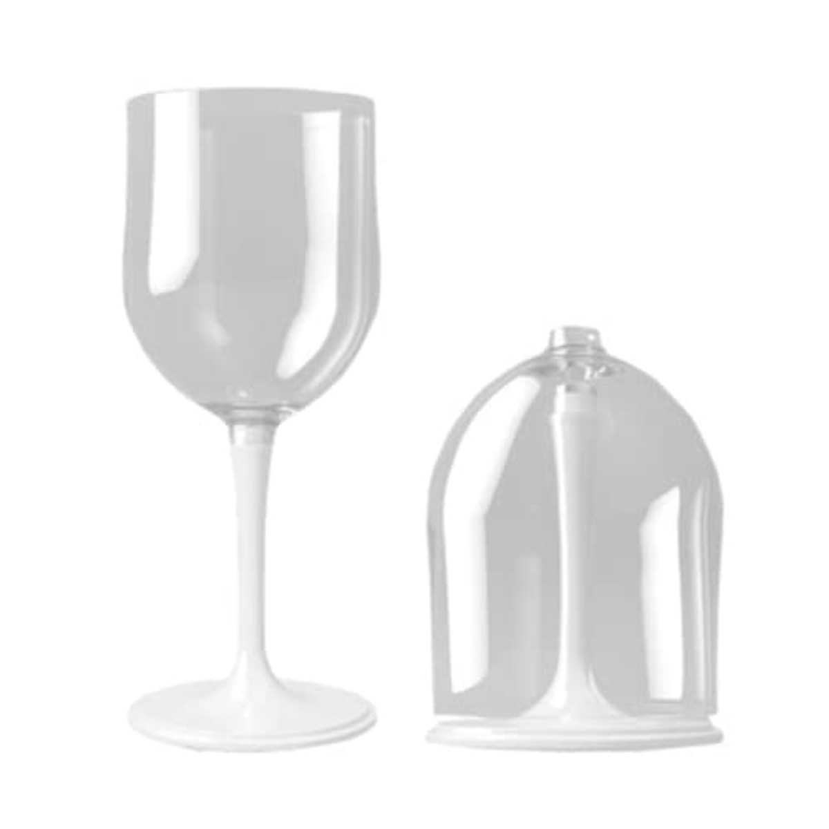 BOSO Portable Collapsible Wine Glass-Unbreakable, Shatterproof Clear Plastic Wine Glass-BPA FREE, Dishwasher Safe, Detachable Stem Wine Cup-Perfect Camping, , and Travel (white color), D8.0*H11.0CM
