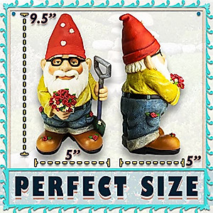 The Beautiful Gift of Flowers Gnome Decor - 9.5 Inches Tall - Hand Painted and Adorably Gnome Gifts Designed by Twig & Flower