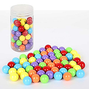 Witlans 60pcs Chinese Checker Game Replacement Balls,6 Solid Color 14mm Acrylic Game Marbles for Chinese Checker,Marble Run, Marbles Game,Aggravation Game,Traditional Marbles Games