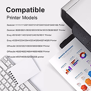 ActualColor C 63XL Remanufactured Ink Cartridge Replacement for HP 63XL 63 XL Ink Cartridge Combo Pack for OfficeJet 3830 5255 5258 4655 Envy 4520 DeskJet 3632 1112 3630,Black Color