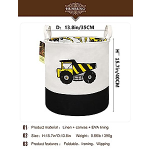 HUNRUNG Large Laundry Hamper,Cartoon Organizer Bin for Children Nursery,Toys,Laundry,Children Clothing,Gift Baskets(Engineering)