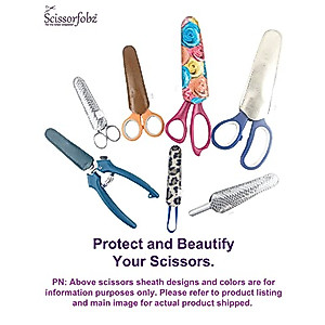 SEW TRENDS SCISSORFOBZ Designer Scissors Sheaths with ScissorGripper Covers Holders for Embroidery Sewing Quilting Gifts- 4PC VALUE PACK - Black and Beige Textures. #S-20