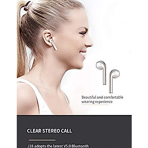 Wireless Earphone & Headphones Bluetooth 5.0 - Noise Cancelling and Waterproof True Sound (Rose Gold)