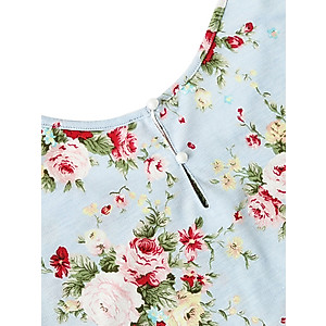 SheIn Women's Pajamas Sets Button Front Tank and Shorts Lounge Set Sleepwear Blue X-Large