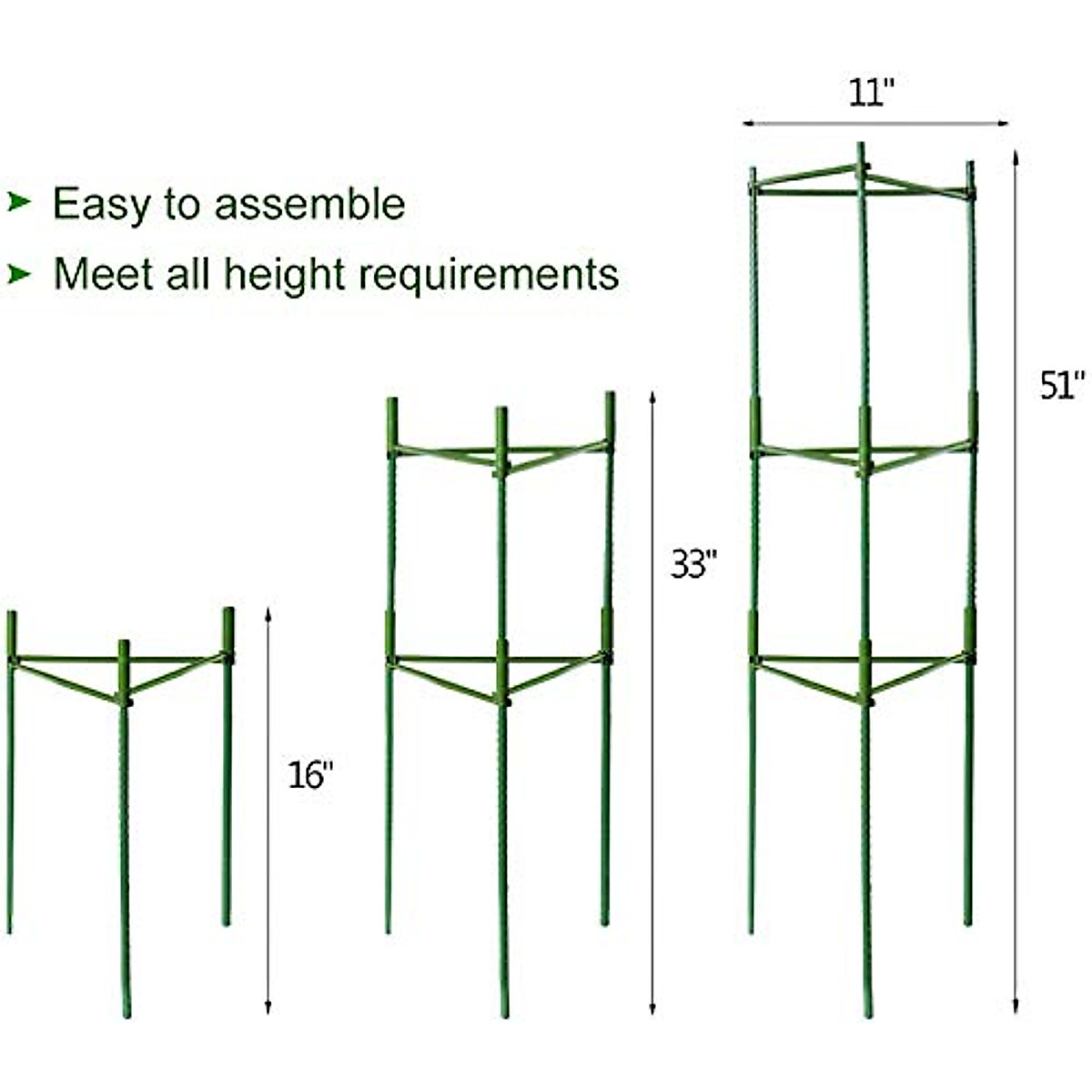 IPSXP Vegetable Trellis, Garden Plant Support Stakes for Climbing Plants, Vegetables, Flowers, Fruits, Vine, 3 Garden Trellis with 40 Adjustable Cable Tie