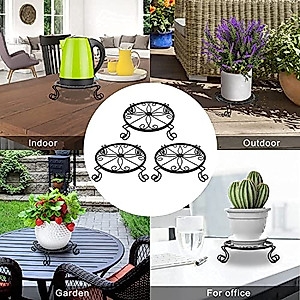 Metal Plant Stand Indoor,Outdoor Plant Stands Plant Holders,short Plant Stand corner,Small Plant Stand for Indoor Plants,Heavy Duty Flower Pot Stand Holder,Plant Rack Plant Display Shelf,Black (3 Pack)