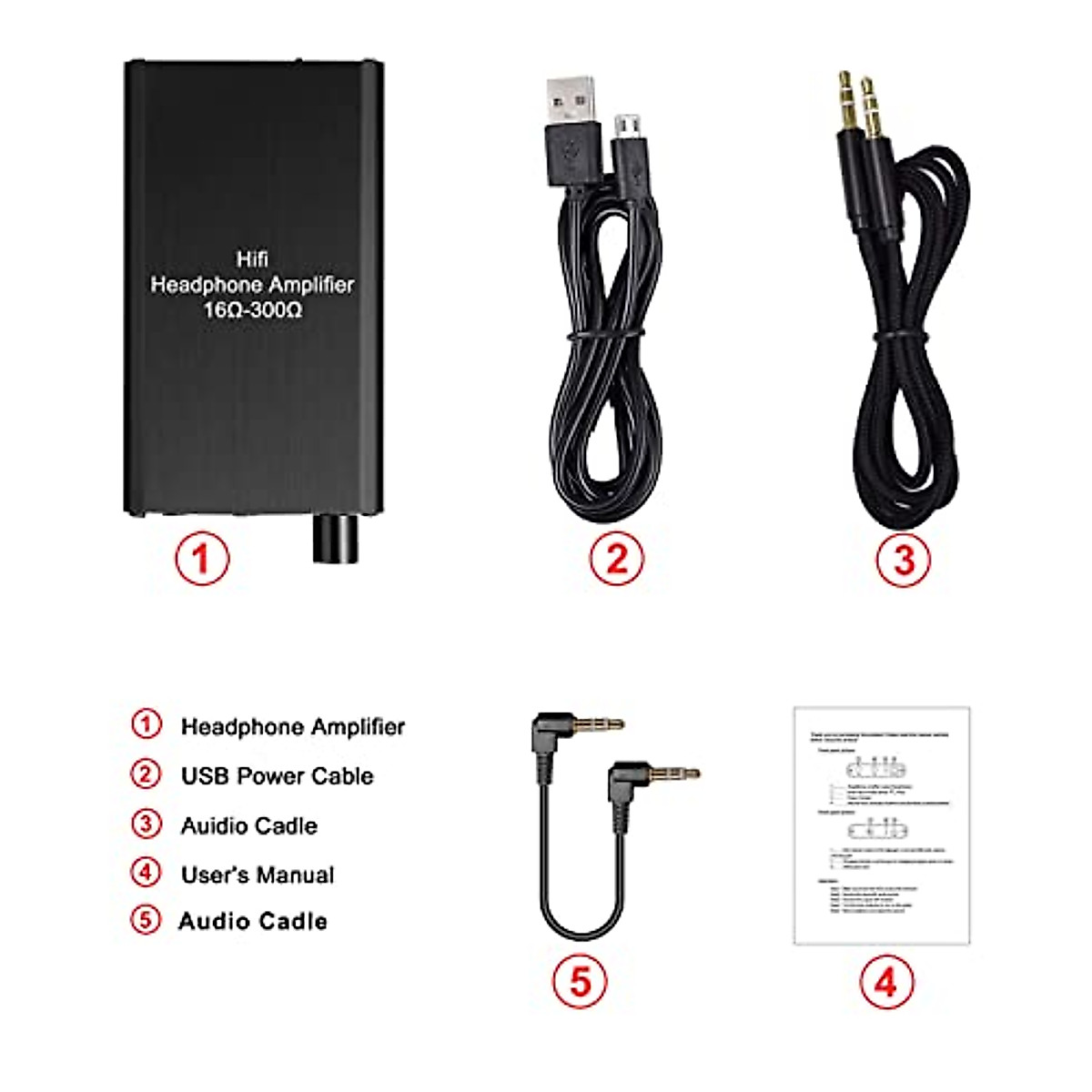 LVY Headphone Amplifier A010 Portable Headphone Amp 3.5mm Audio Rechargeable Two-Stage GAIN Switch HiFi Headphone Amplifier Compatible MP3/4, Phones, Computer and Various 3.5mm Audio Digital Devices