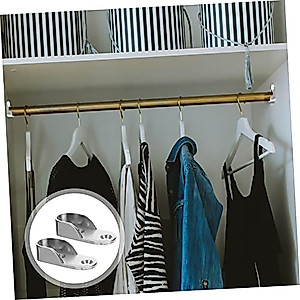 Cabilock 100 pcs Closet Support Curtain Bracket Corner Supports Shower Duty Rod Flange Outlet Mount U End Wardrobe Holder Shaped Receptacle Kickstand for Mm Wall Rods Clo Lever Heavy Pipe