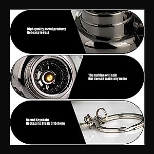 GKmow Pack-1 Car Polished Turbo Keychain, Ring Rotating Key Ring, DIY Small Toys for Car Key Decoration (Black)
