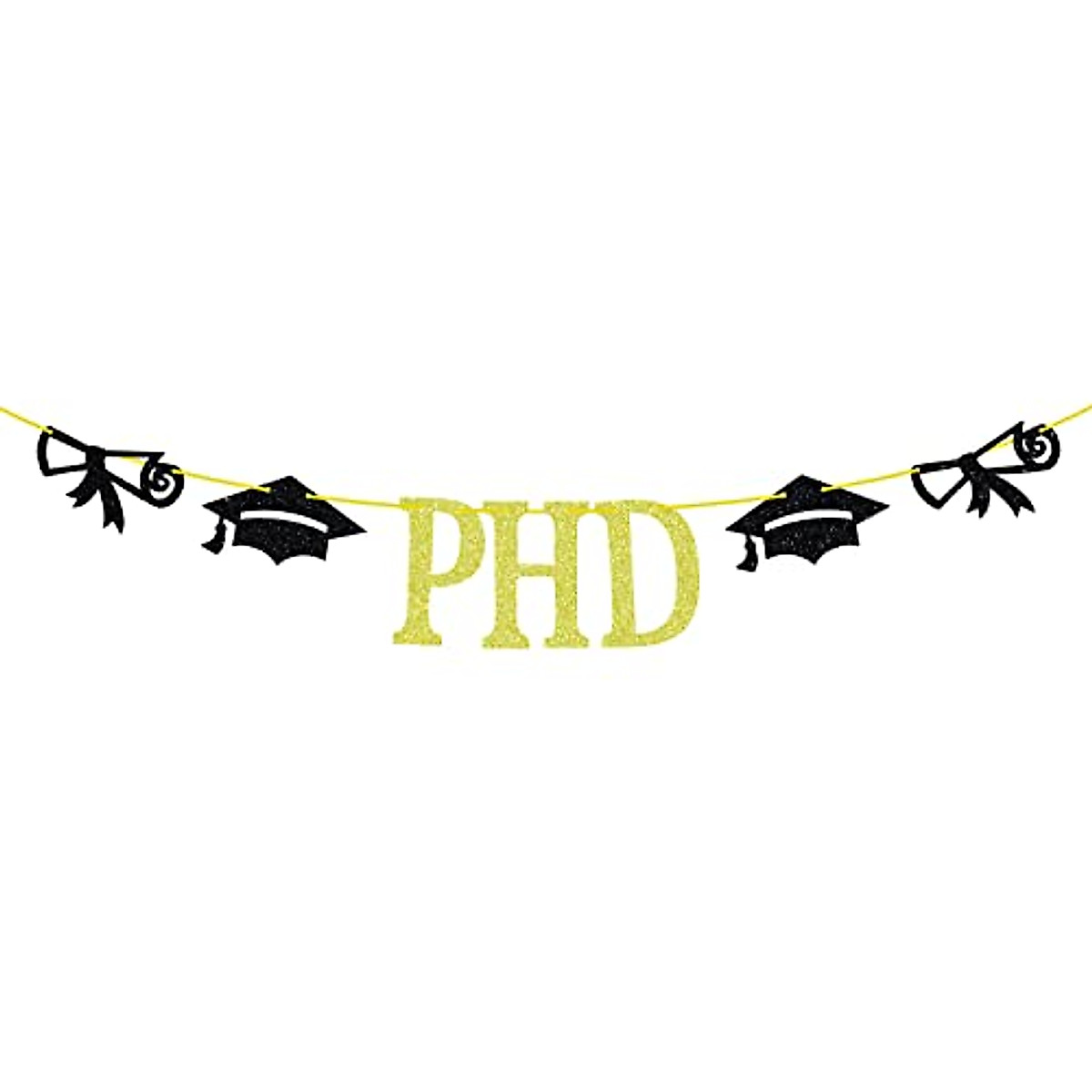 Gold Glitter PHD Banner, You PHDid It/Congratulations PHD/Congrats PHD/Congrats Doctor, Graduations Party Decorations Supplies
