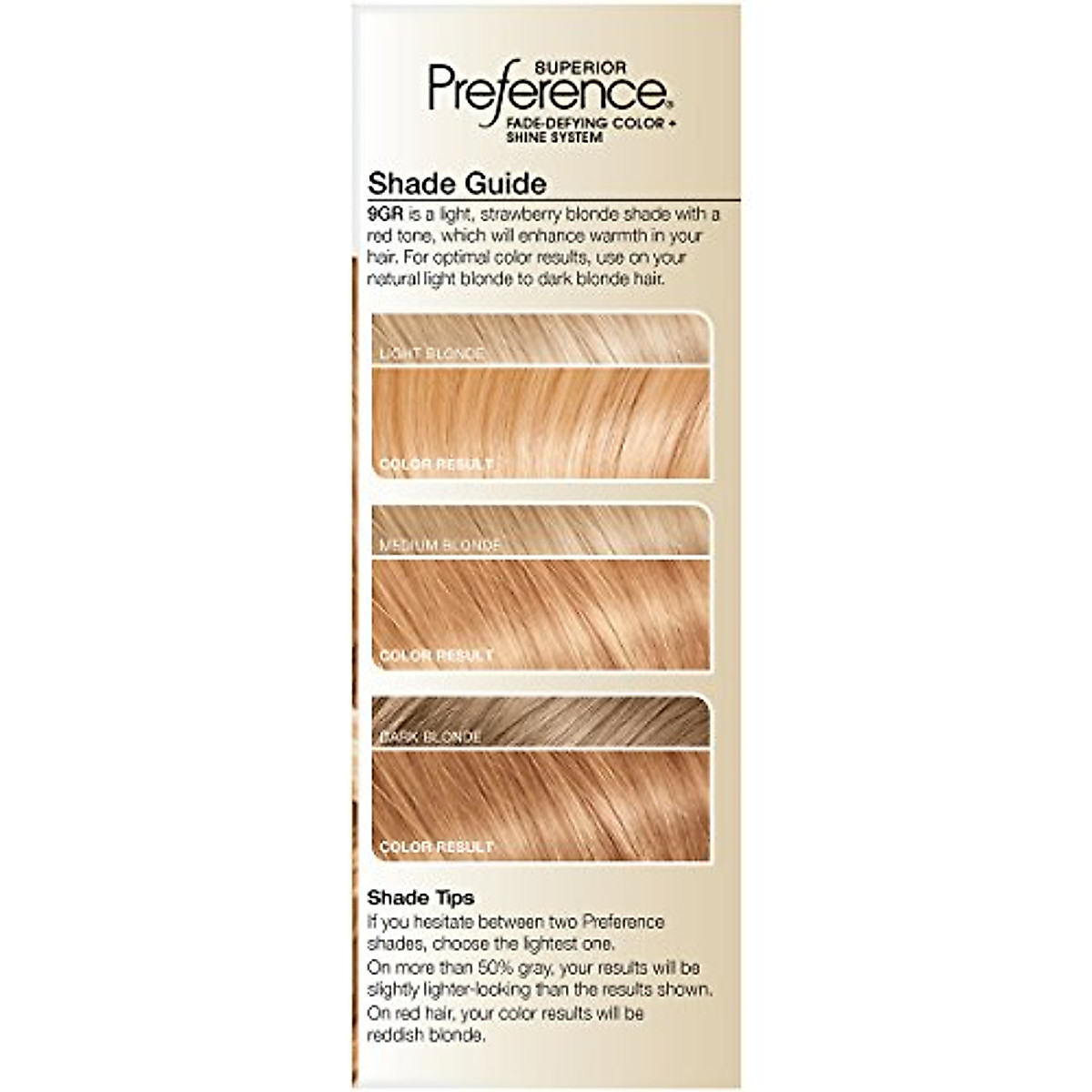 L'Oreal Paris Superior Preference Fade-Defying + Shine Permanent Hair Color, 9GR Light Golden Reddish Blonde, Pack of 1, Hair Dye
