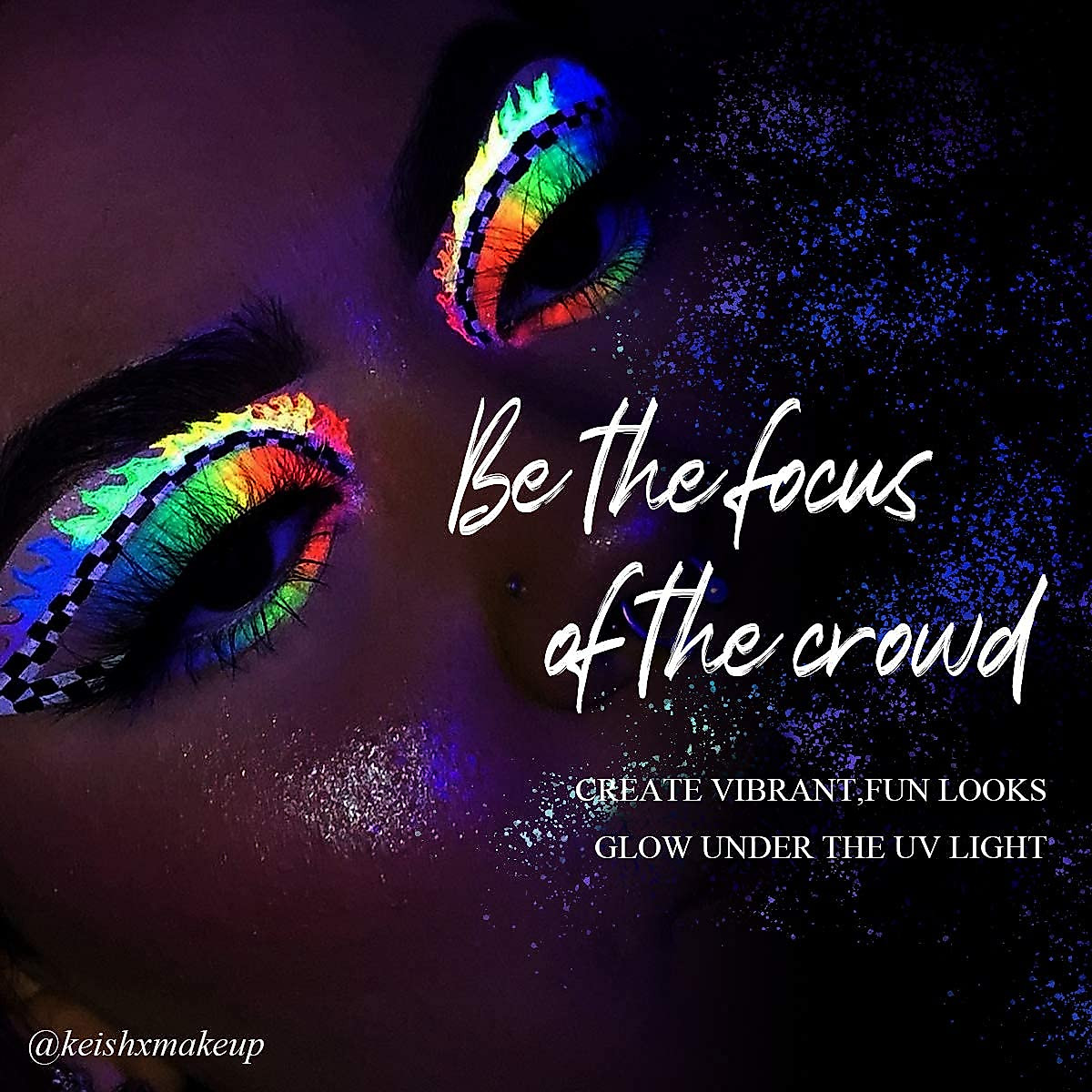 Bowitzki 50g Pastel Color Split Cake Water Activated eyeliner UV neon Graphic eye liner Hydra Liner Rainbow Easter Glow Face Body Paint Makeup