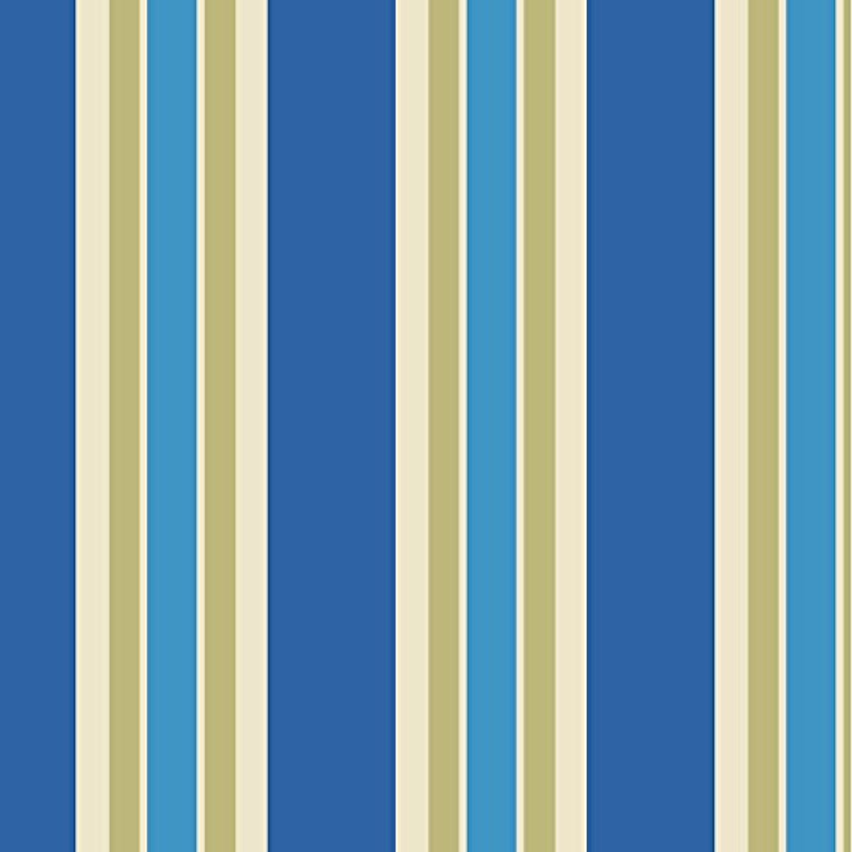 Stitch & Sparkles 100% Cotton Duck 45" Width Large Stripe Azure Tan Color Sewing Fabric by The Yard