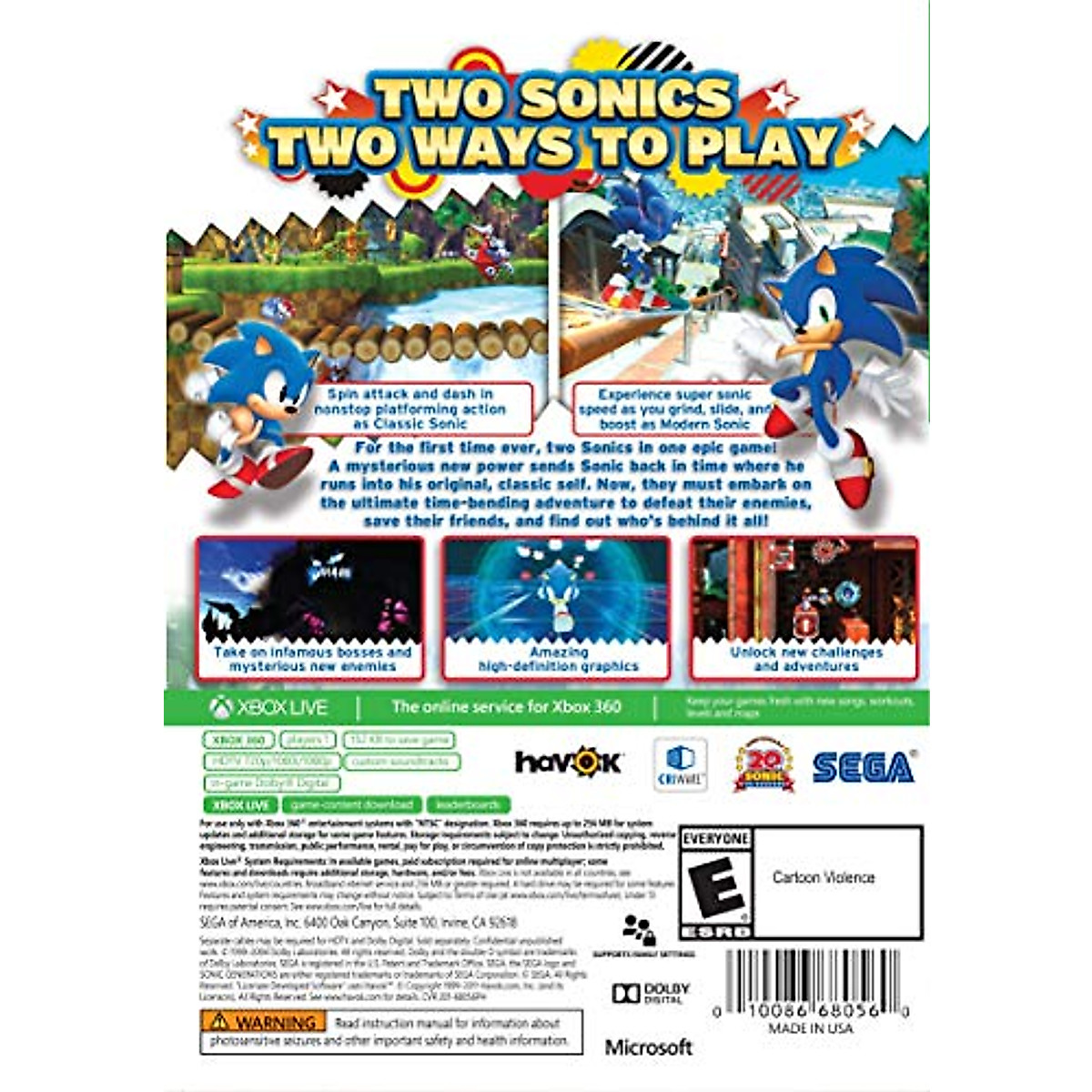 Sonic Generations (Platinum Hits) - Xbox 360