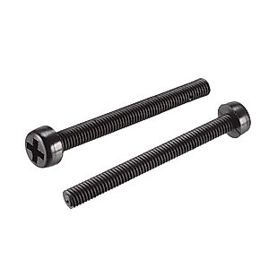 uxcell M3x30mm Phillips Round Head Nylon Machine Screw Bolt Fastener Black 100pcs