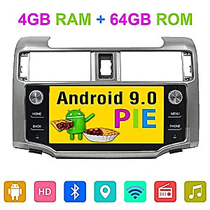 FLYUNICE 9.2 Inch Android 9.0 IPS Screen Car Stereo Radio GPS Navigation for Toyota 4Runner 2010-2019 Touch Screen 8 Core 4+64G Head Unit Carplay DSP Sound Multimedia Player WiFi (Silver Grey)