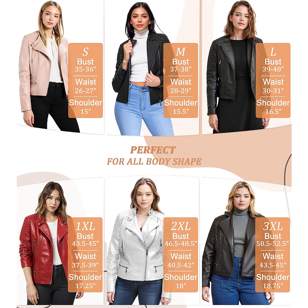 Olivia Miller Womens Faux Leather Zip Up Moto Biker Jacket JK5207S Black Medium