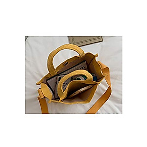 Danling&Unique Women/Girls Small Corduroy Pocket Tote Bag Mini Top Handle Bag Casual Shoulder Bag Handbag Crossbody Bag khaki