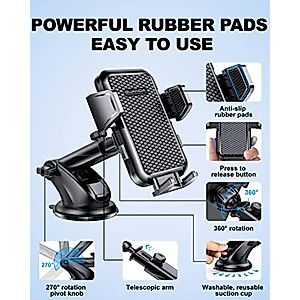 GUANDA TECHNOLOGIES CO., LTD. Cell Phone Stand, Desk Phone Holder, Upgraded Car Mount Phone Holder Dashboard Windshield