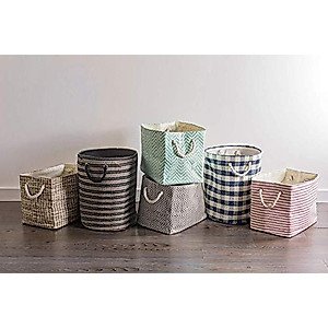 DII Woven Paper Storage Bin, Geo Diamond, Black, Small Rectangle