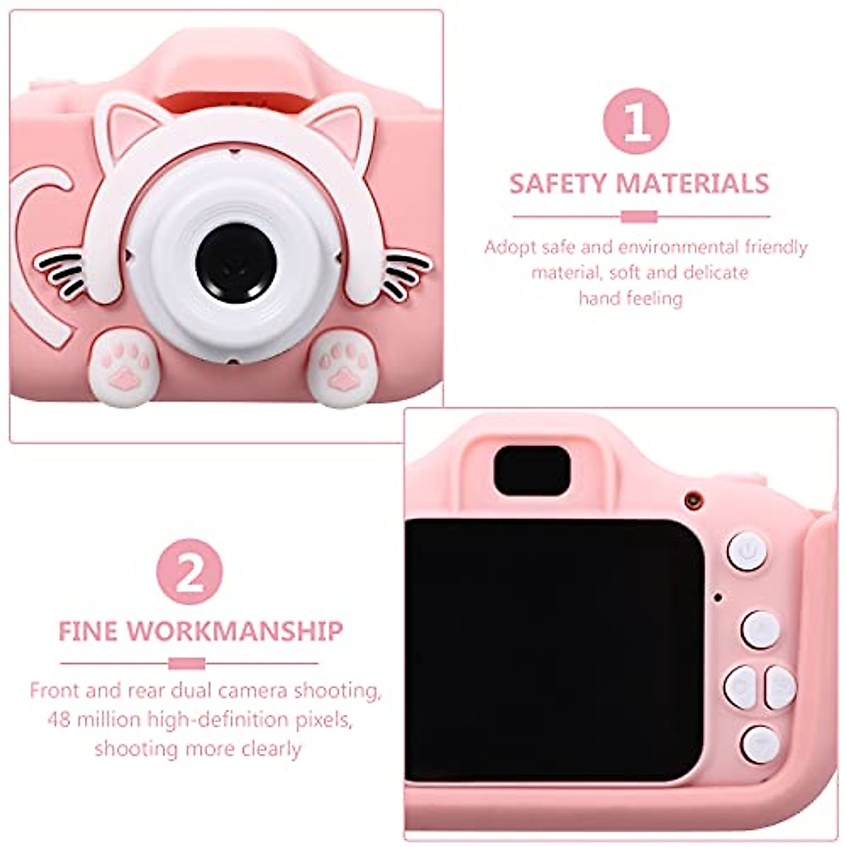 MILISTEN Digital Camera 1Pc 2000W Kids Selfie Camera, High Definition Digital Camera, Single- lens Reflex Camera for Christmas Birthday Gifts Childrens Digital Camera