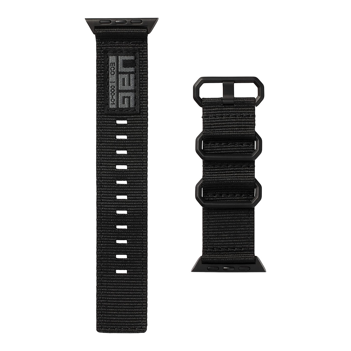 URBAN ARMOR GEAR UAG Compatible with Apple Watch Band 49/45/44/42mm for iWatch Series Ultra 2/9/Ultra/SE2/8/1-7/SE Nato Eco Graphite/Black (New Edition) Nylon Sport Adjustable Replacement Strap
