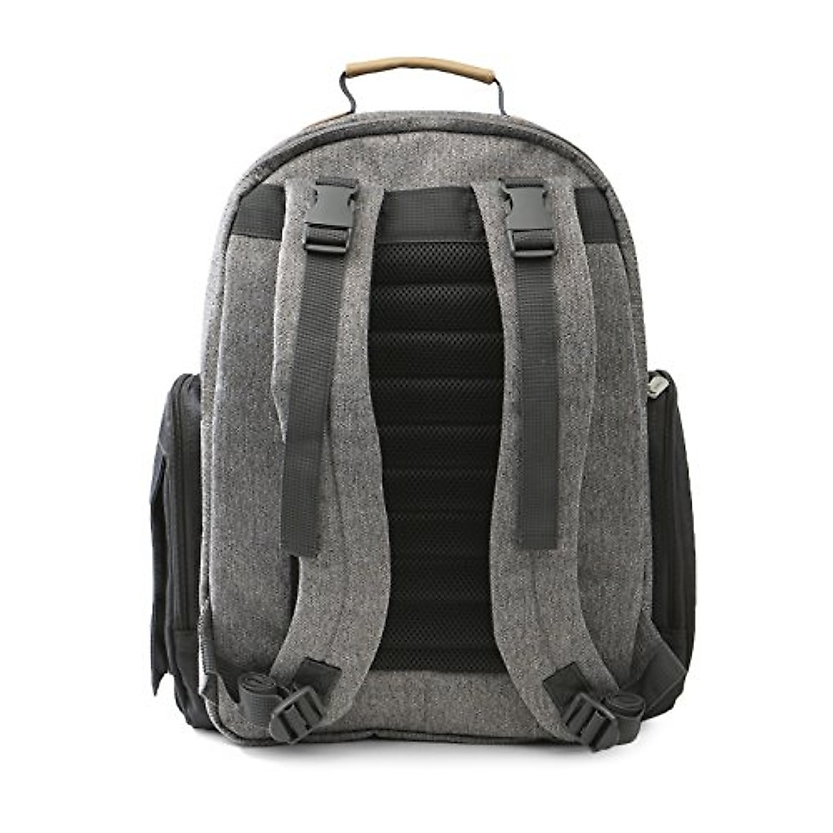 Eddie Bauer Places & Spaces Bridgeport Diaper Bag Backpack, Cooler Bottle Pockets and Changing Pad Included, Light Grey and Tan