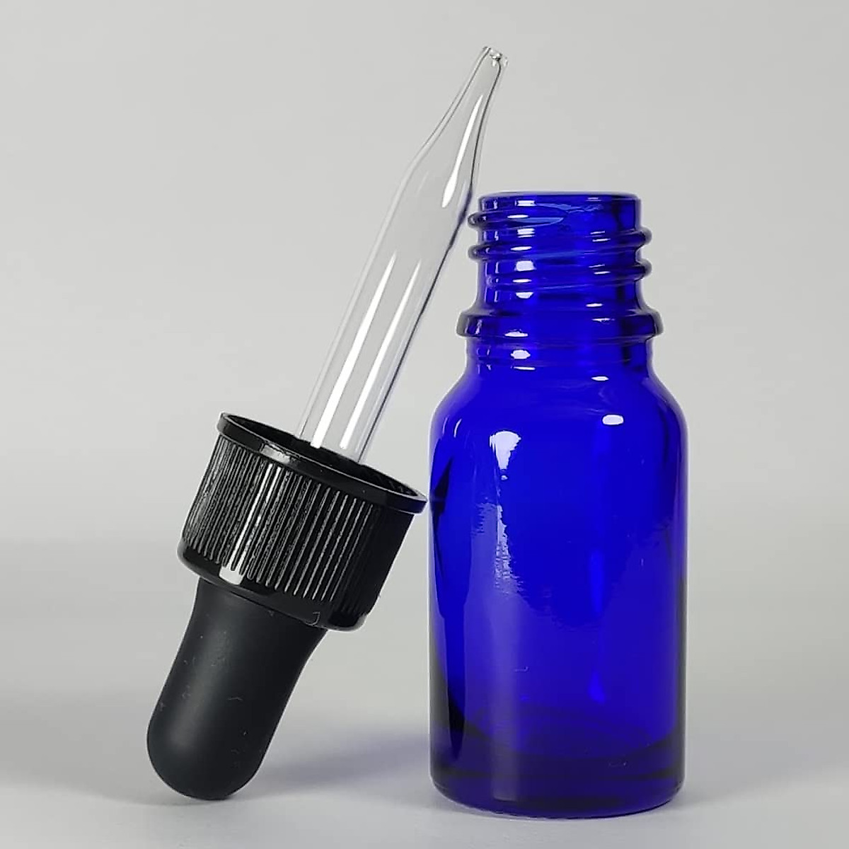Bioll 10ml (1/3 oz) Glass Dropper Bottle. Essential Oil Bottle With Glass Eye Droppers. For Lab Bottles, Alcohol Bottles And Sterilize Water Bottles-24Pcs (Blue)