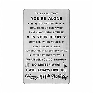 CPLJW 30th Birthday Decorations Gifts for Women Men - Happy 30 Years Old Birthday Wallet Card Gifts