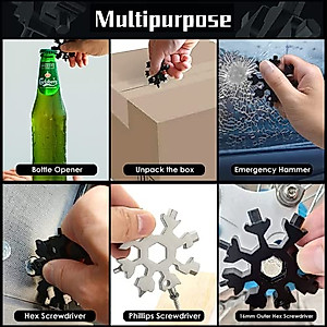 Snowflake Multitool 18-in-1Stainless Steel Snowflake Multi Tool Father s Day Gifts from Daughter Son Kids Snowflake Gadget Gifts with Key Ring Carabiner Clip and Storage Bag for Dad Father