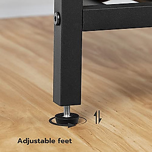 HOOBRO Bakers Rack with Power Outlet, 4-Tier Microwave Stand with Adjustable Wine Rack, Coffee Bar with 10 S-Shaped Hooks, for Kitchen, Living Room, Dinning Room, Rustic Brown BF60UHB01