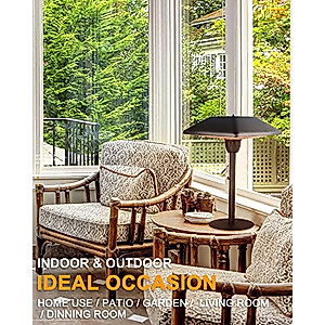 Star Patio Electric Patio Heater, Infrared Heaters, Tabletop Heater, Electric Outdoor Heaters, Outdoor Patio Heater, Classic Sandy Black, 1500W, STP1566-DT