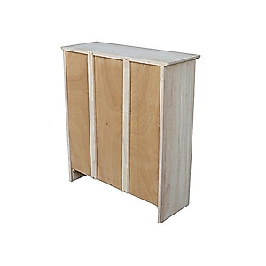 International Concepts Shaker Bookcase, 36-Inch, Unfinished