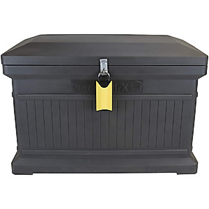 RTS Home Accents Parcelwirx Premium Horizontal Delivery Box with Hinged Lid and Smart Lock, Graphite