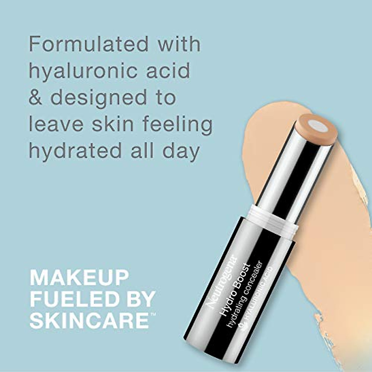 Neutrogena Hydro Boost Hydrating Concealer Stick for Dry Skin, Oil-Free, Lightweight, Non-Greasy and Non-Comedogenic Cover-Up Makeup with Hyaluronic Acid, 10/Fair, 0.12 Oz