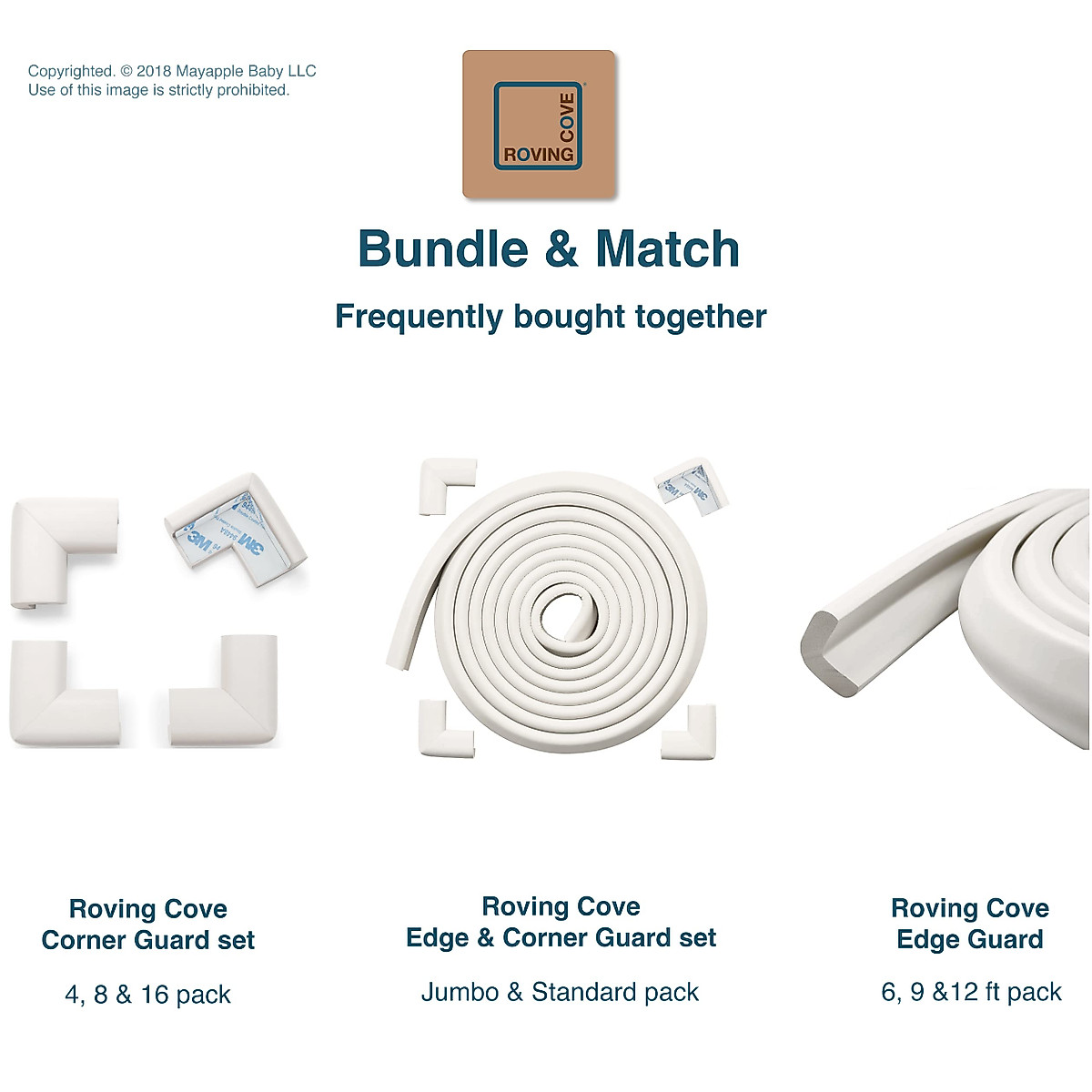 20 Corners - Bundle & Save - RovingCove HeftyFit Corner Guards, 20 Corners, Oyster White